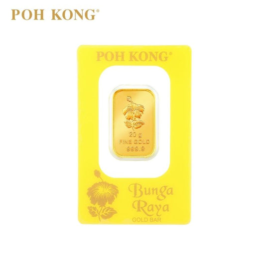 POH KONG 999.9/24K Gold Bunga Raya Gold Bar (20G) – Poh Kong