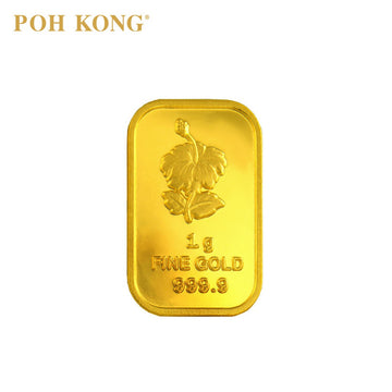 POH KONG 999.9/24K Gold Bunga Raya Gold Bar (1G) – Poh Kong