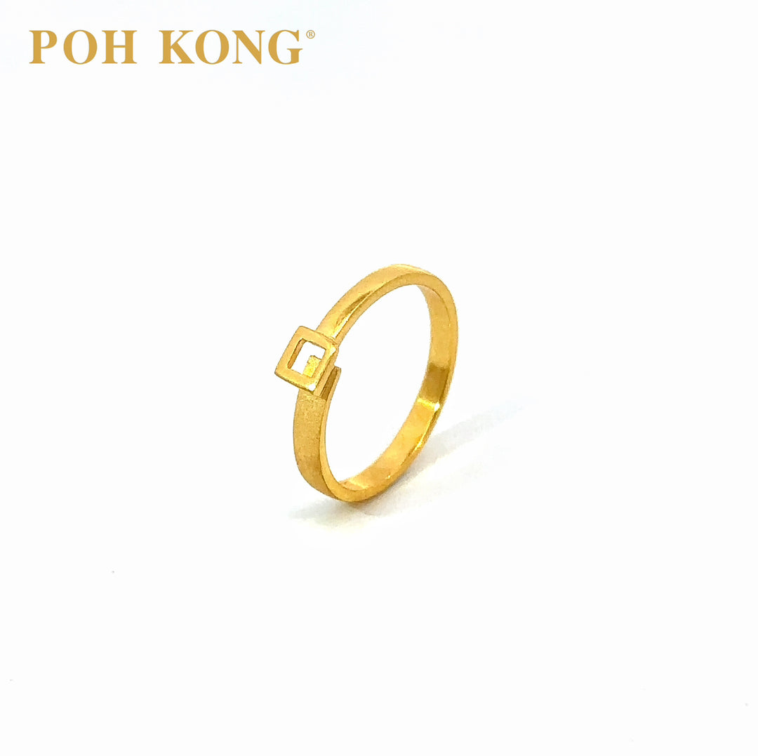 POH KONG 916/22K Yellow Gold Tranz Mini Square Ring (2001) – Poh Kong