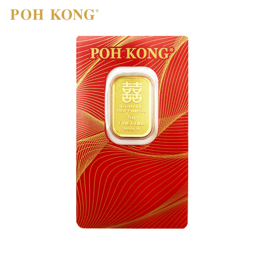 POH KONG 999.9/24K Pure Yellow Gold Happiness Gold Bar 5G – Poh Kong
