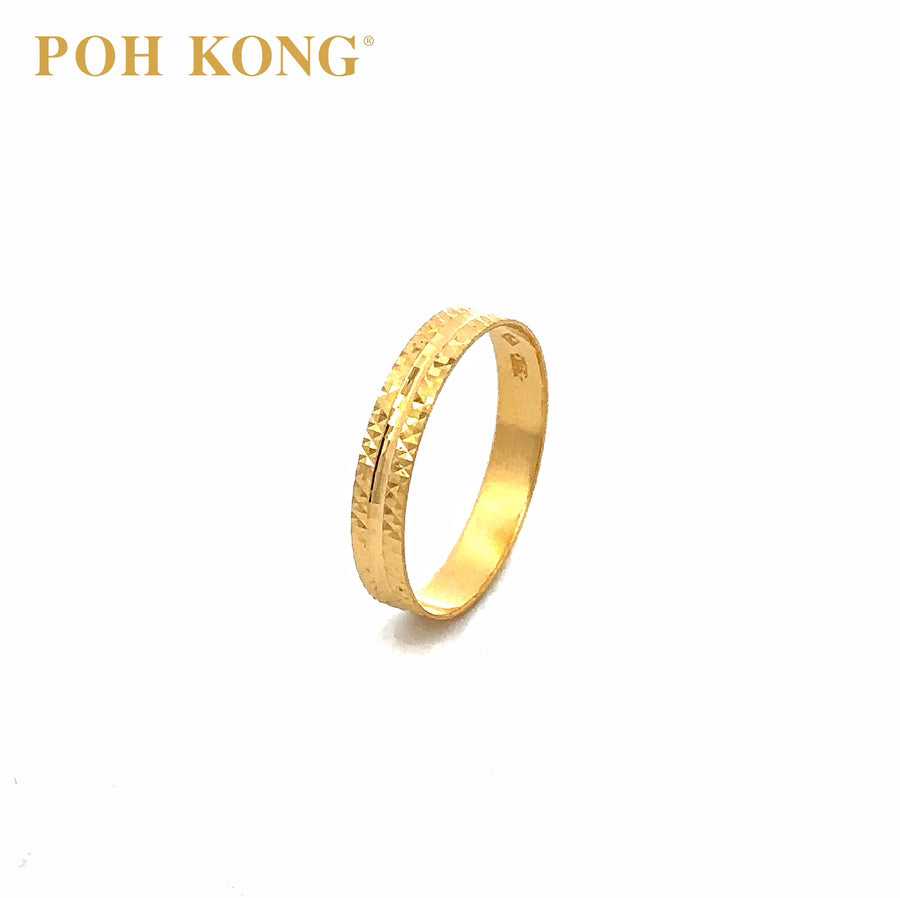 POH KONG 916/22K Gold Wedder Grain Ring – Poh Kong