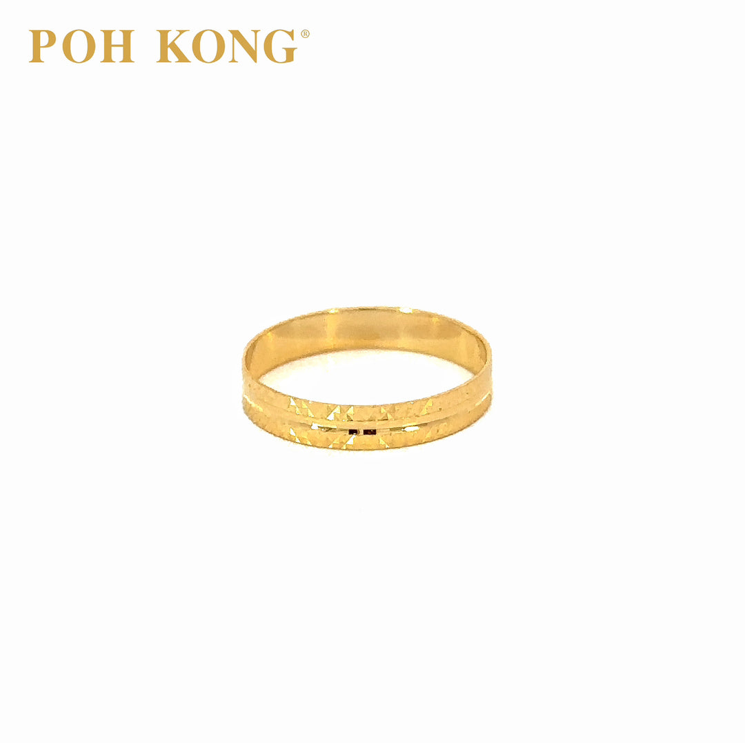 POH KONG 916/22K Gold Wedder Grain Ring – Poh Kong