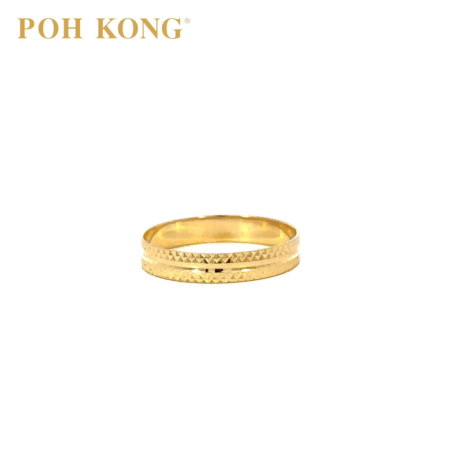 POH KONG 916/22K Gold Wedder Grain Ring – Poh Kong
