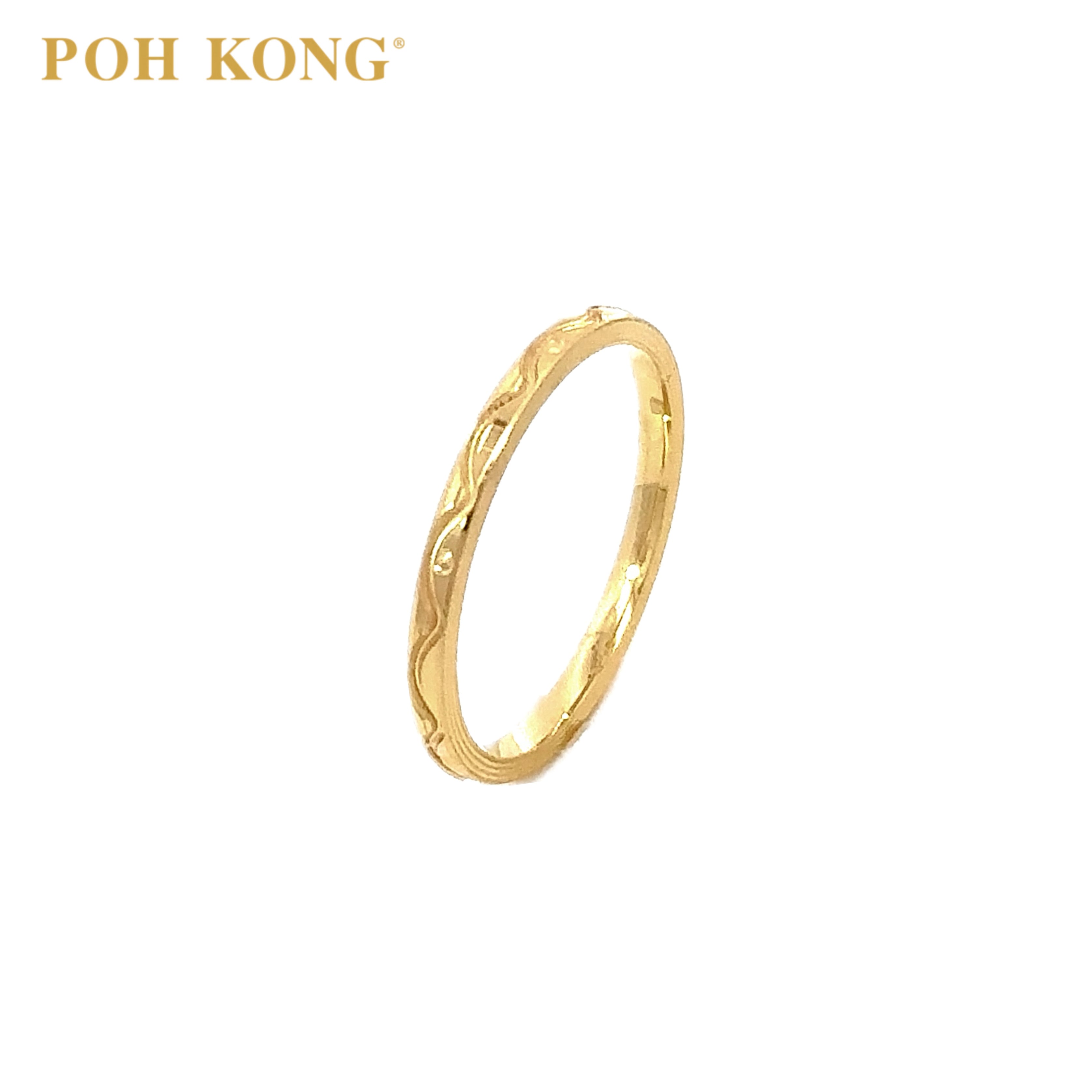 POH KONG 916/22K Yellow Gold Scallop Edge Wedder Ring – Poh Kong