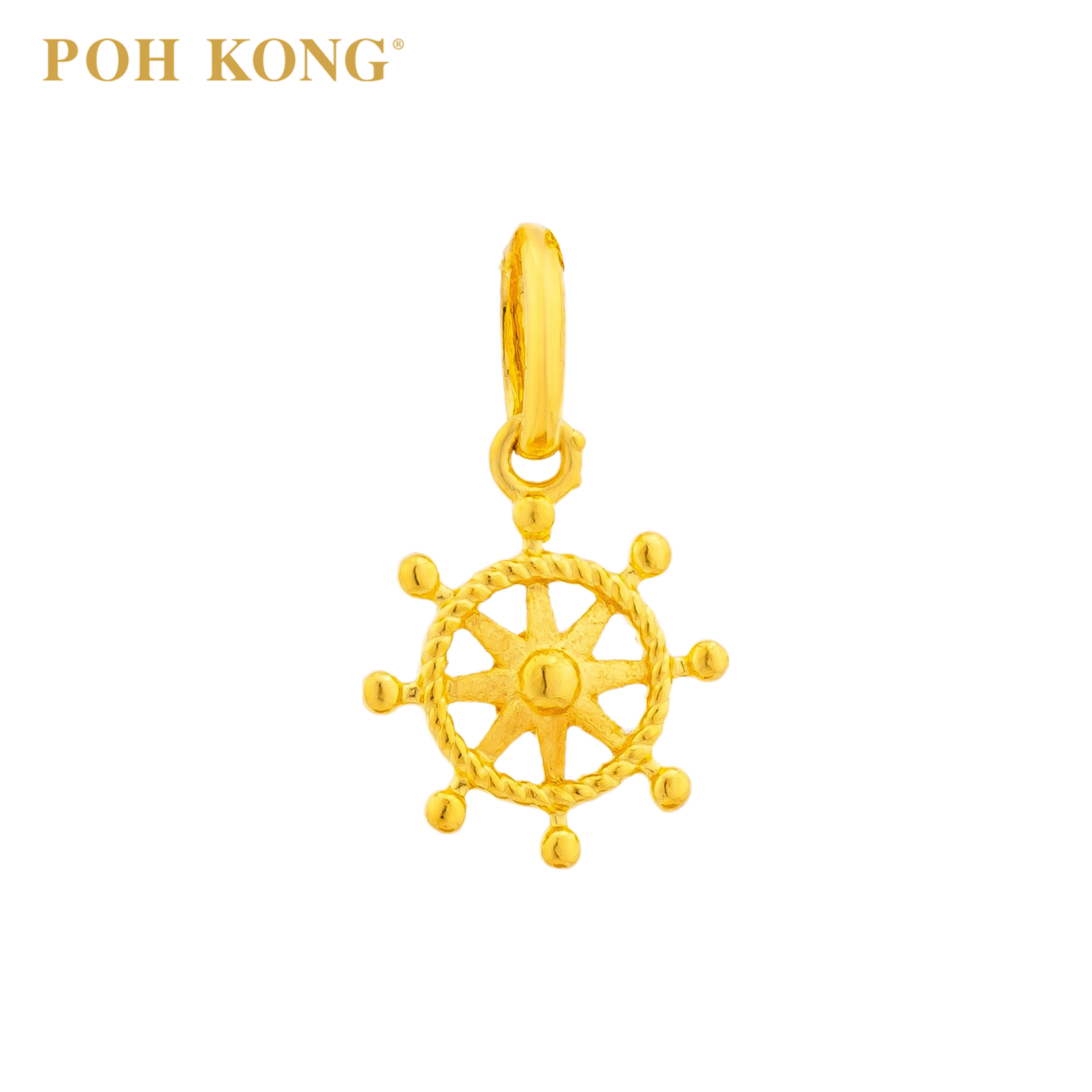 POH KONG 916/22K Yellow Gold Roulette Pendant – Poh Kong