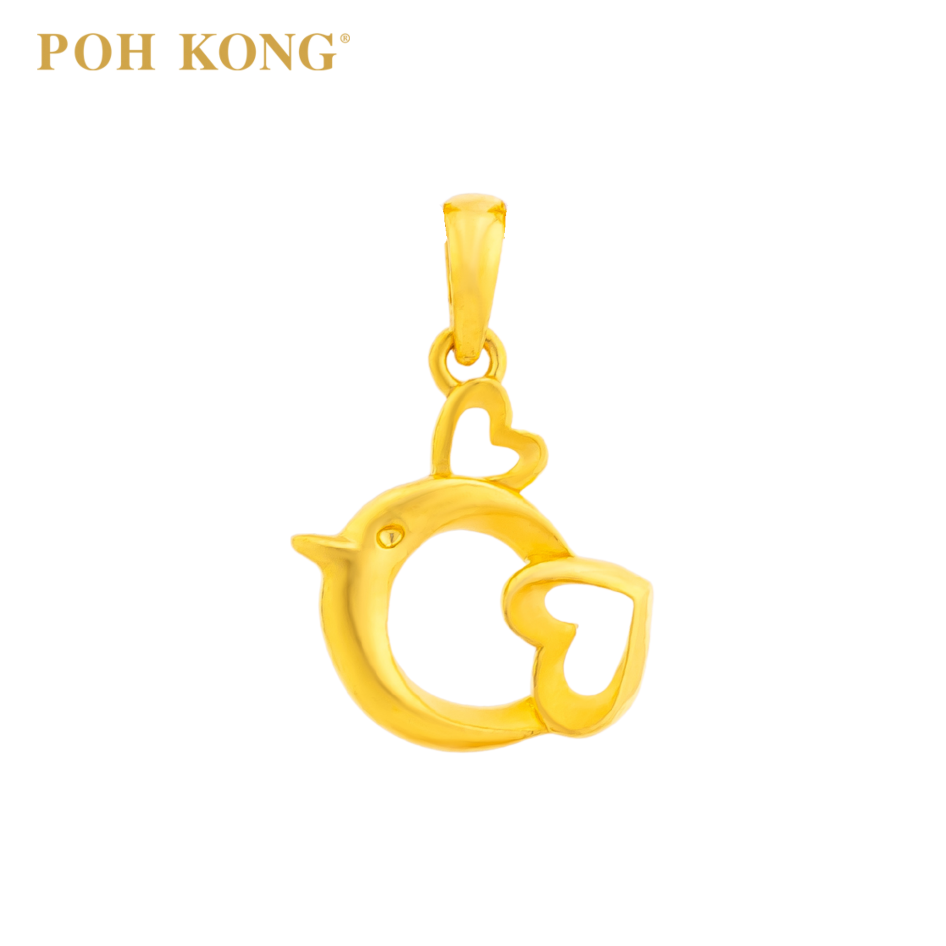 POH KONG 916/22K Yellow Gold Heart Shape Bird Pendant – Poh Kong