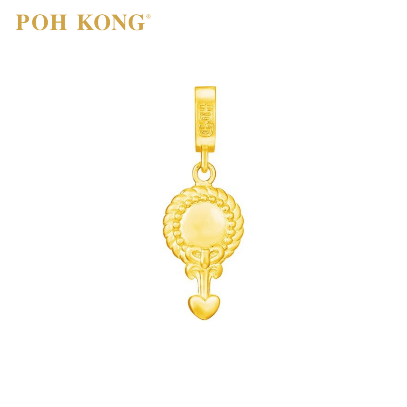 POH KONG 916/22K Gold Happy Love Mirror Of Love Charm – Poh Kong