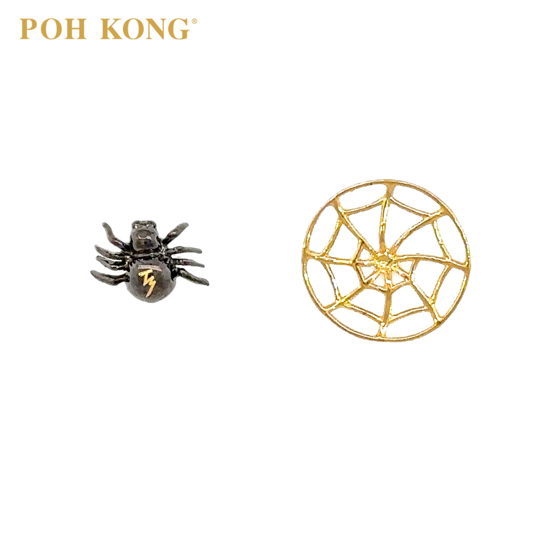 POH KONG 916/22K Gold Tranz Spider and Cobweb Earrings – Poh Kong